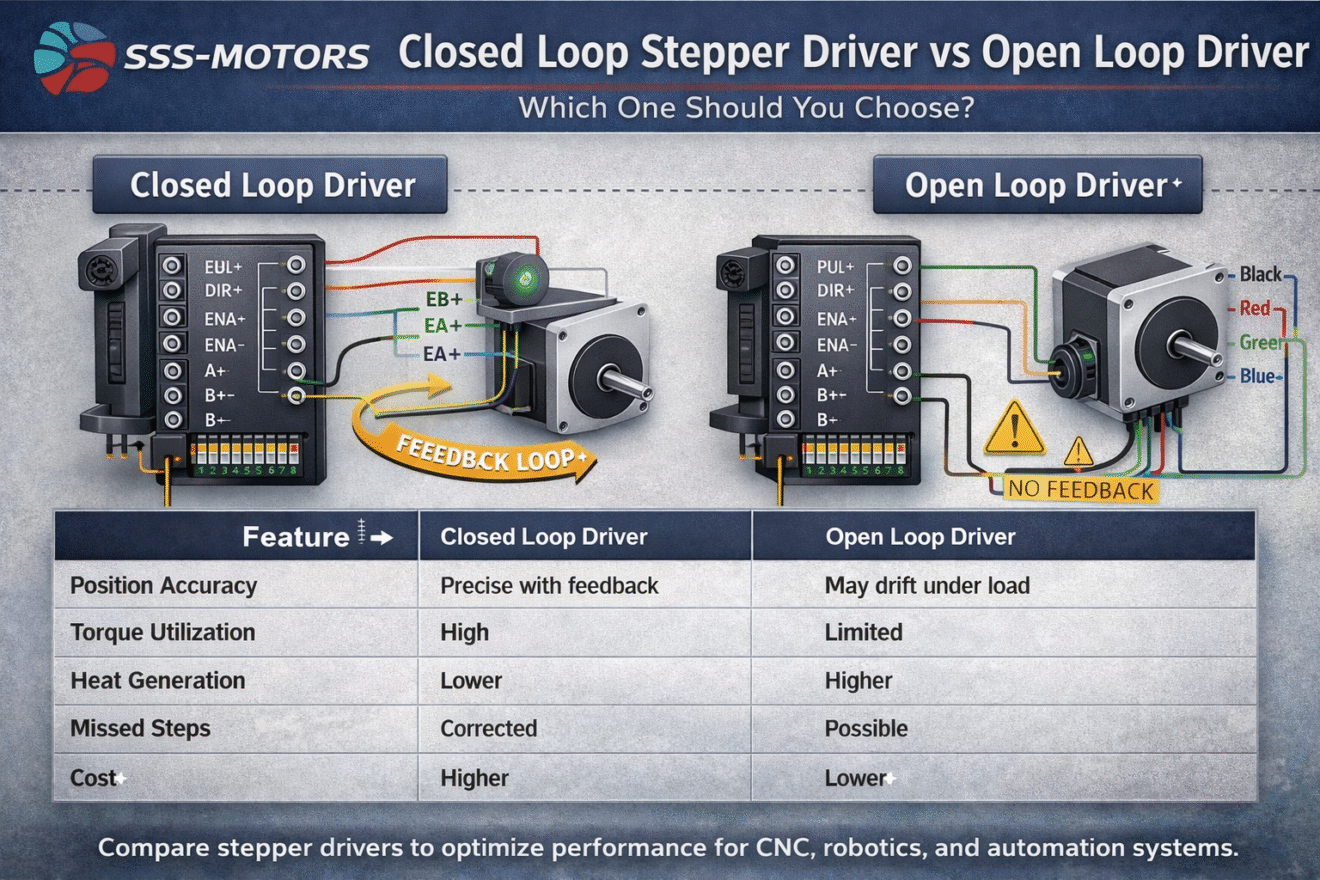 Closed Loop Stepper Driver vs Open Loop Driver | SSS-Motors