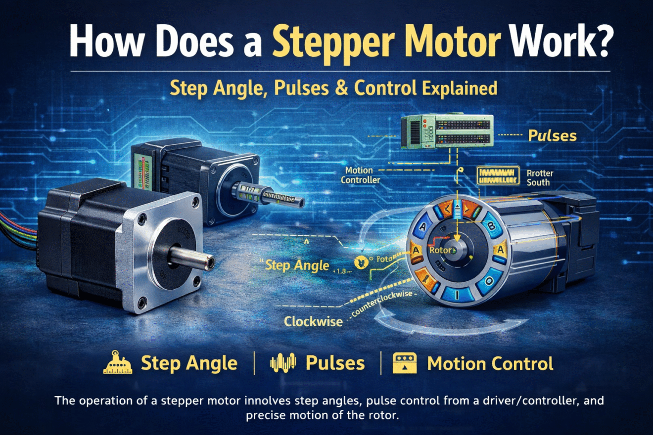 How Does a Stepper Motor Work? Step Angle, Pulses & Control Explained